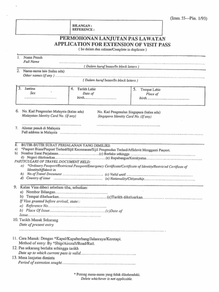 Borang Imm55 01102021 | PDF