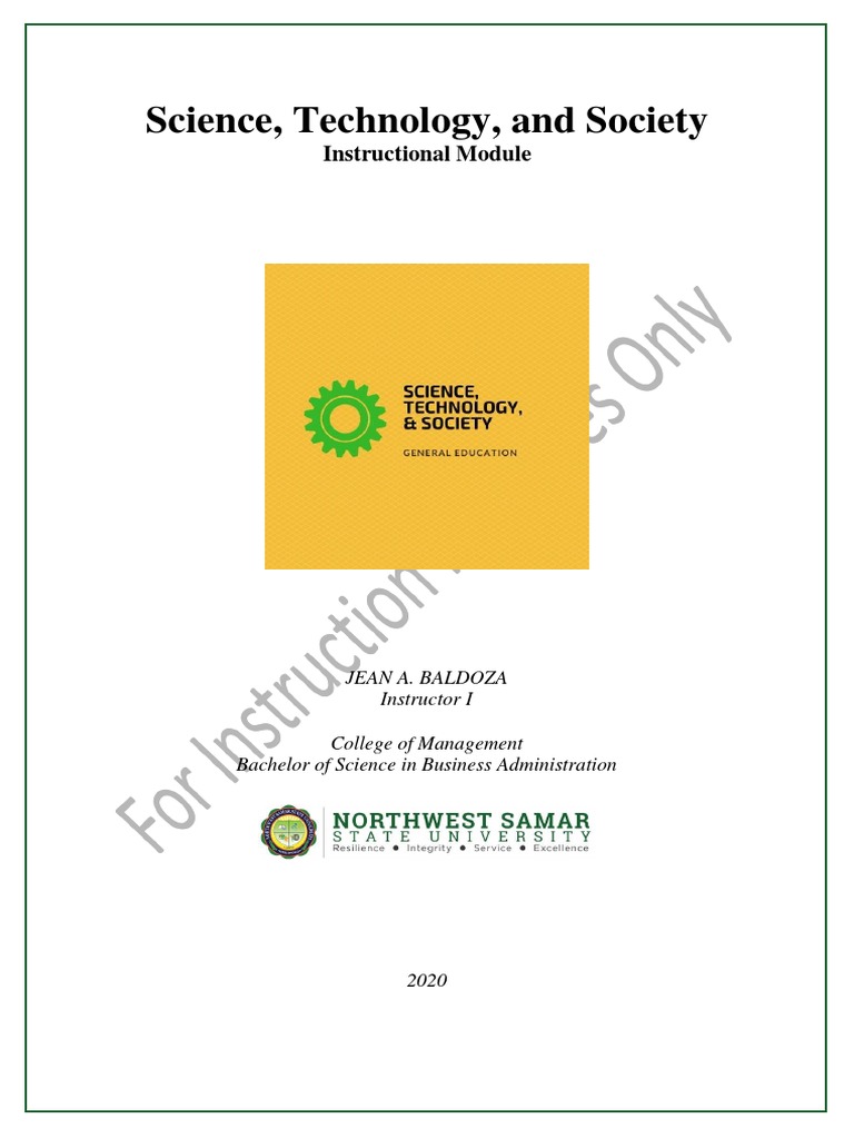 Module 1 General Concepts and STS Historical Devts PDF | PDF