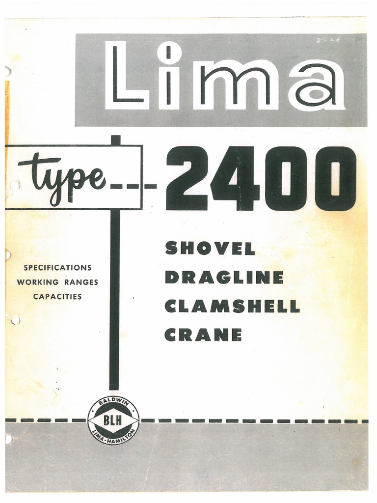 LIMA 2400 Specifications-Lifting Capacities | PDF