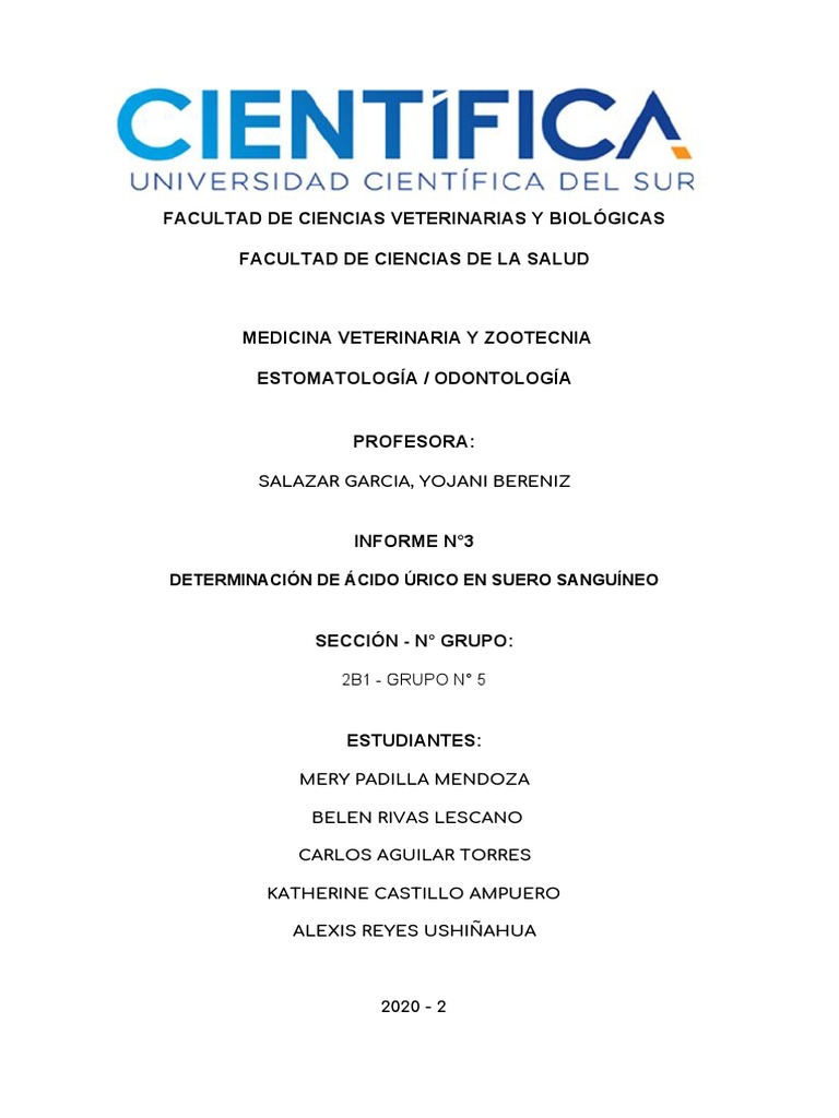 Informe 3 Lab Bioquimica | PDF | Gota | Bioquímica
