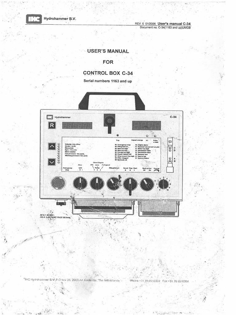 IHC Control Box C-34 - Users Manual | PDF