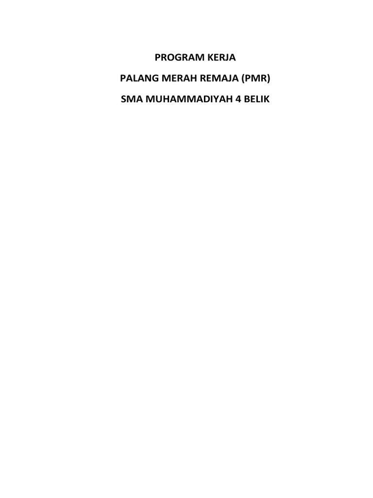 Program Kerja PMR | PDF