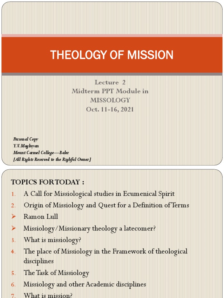 Understanding Missiology and Its Role | PDF | Christian Mission ...