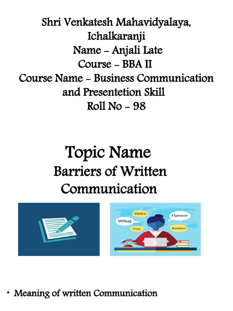 Barriers of Written Communication Final | PDF