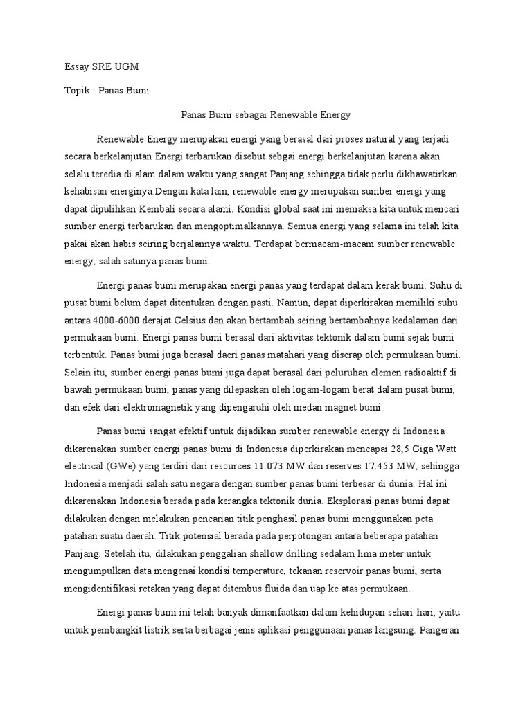 Essay SRE UGM | PDF