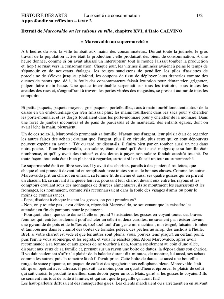 Marcovaldo Au Supermarche | PDF