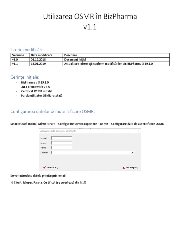 Manual Utilizare OSMR v1.1 | PDF