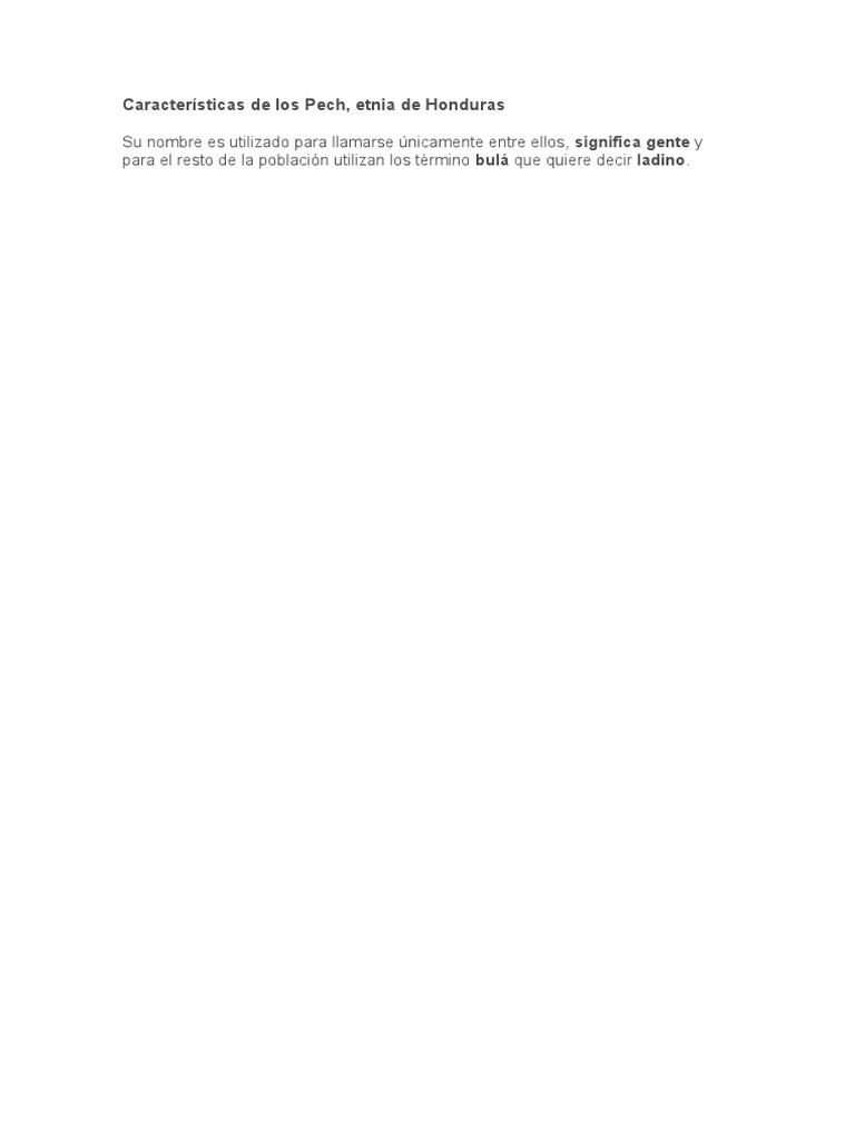 Características de Los Pech | PDF