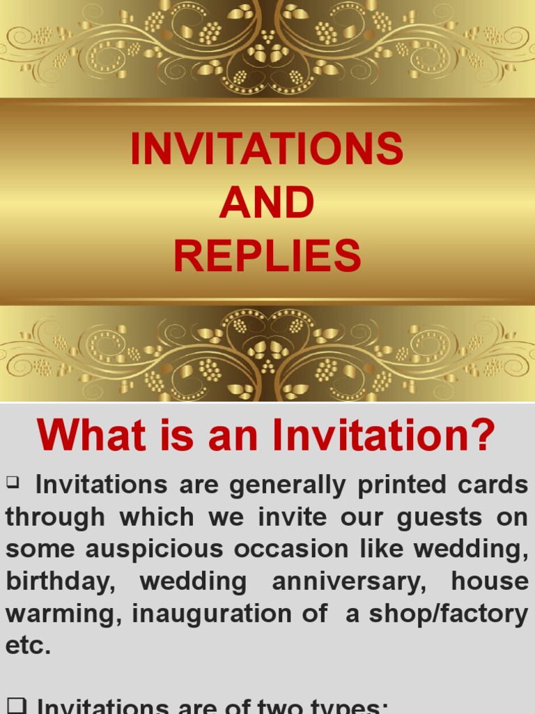 Drafting Effective Invitations and Replies | PDF