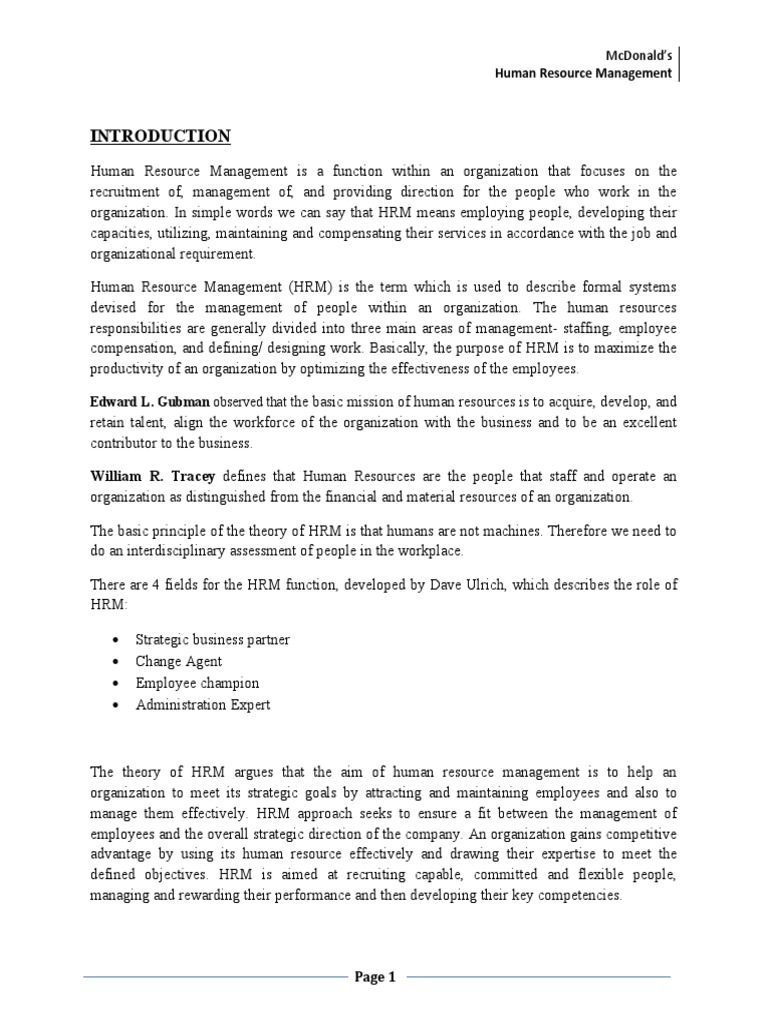 😍 Mcdonalds hrm strategy. McDonald’s Generic Strategy & Intensive ...