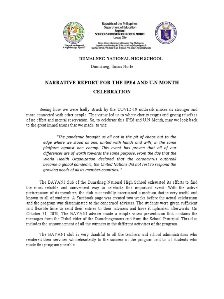 IPEd and UN Month Celebration Report | PDF