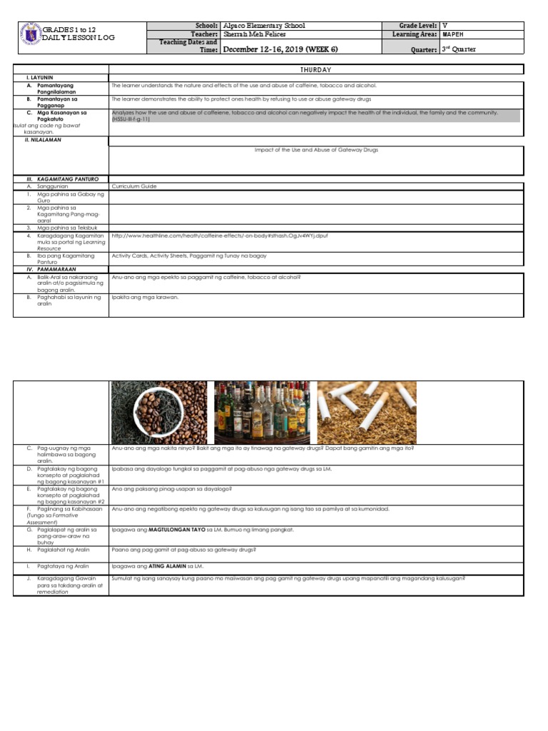 Lesson Plan About Drugs | PDF