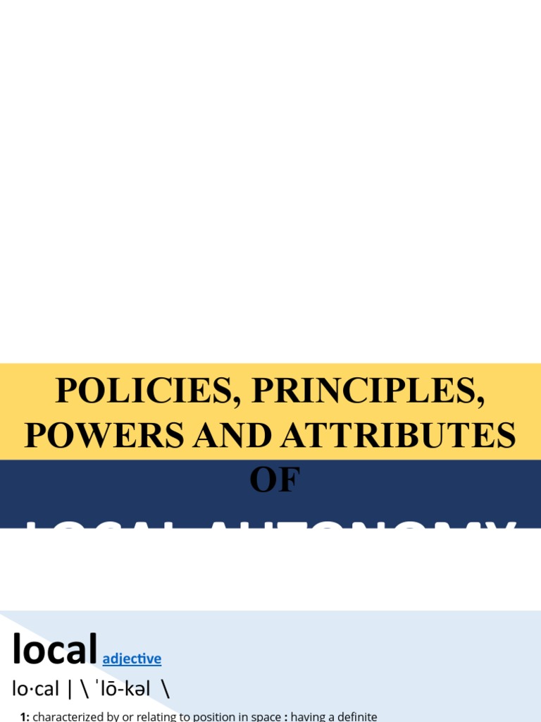 Local Government Autonomy | PDF | Government | Governance