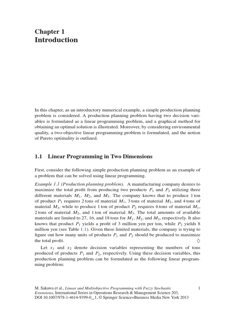 Linear and Multiobjective Programming With Fuzzy Stochastic Extensions | PDF | Linear ...