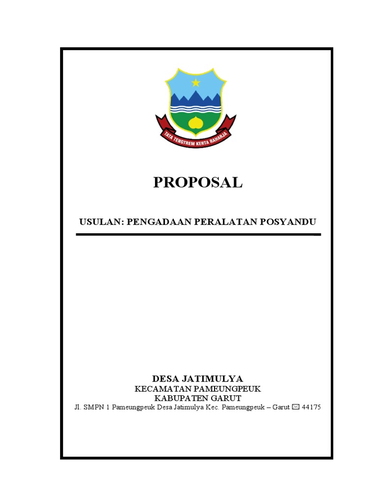 PROPOSAL Pengadaan Peralatan Kader Posyandu | PDF