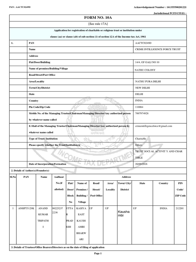 Form F10A - Filed Form | PDF | Government | Property Law