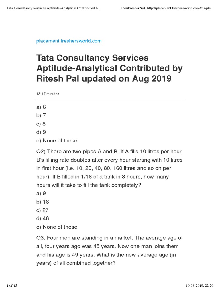 TCS Paper-3 | PDF