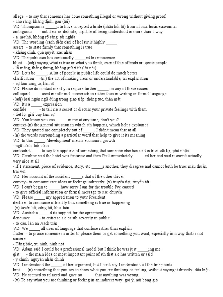 Key Vocabulary for Clear Communication | PDF | Newspapers