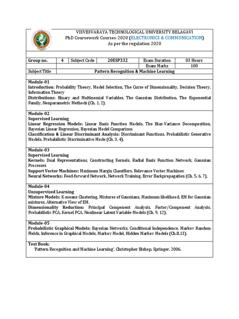 Pattern Recognition & Machine Learning | PDF