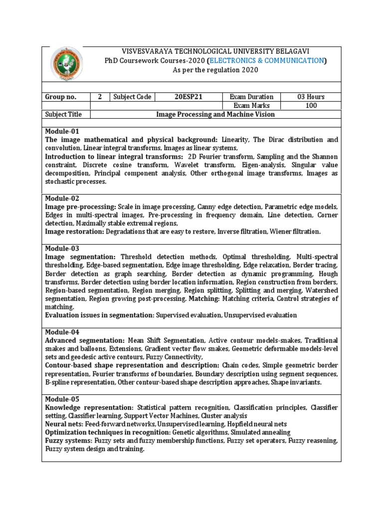 Image Processing and Machine Vision | PDF | Image Segmentation ...