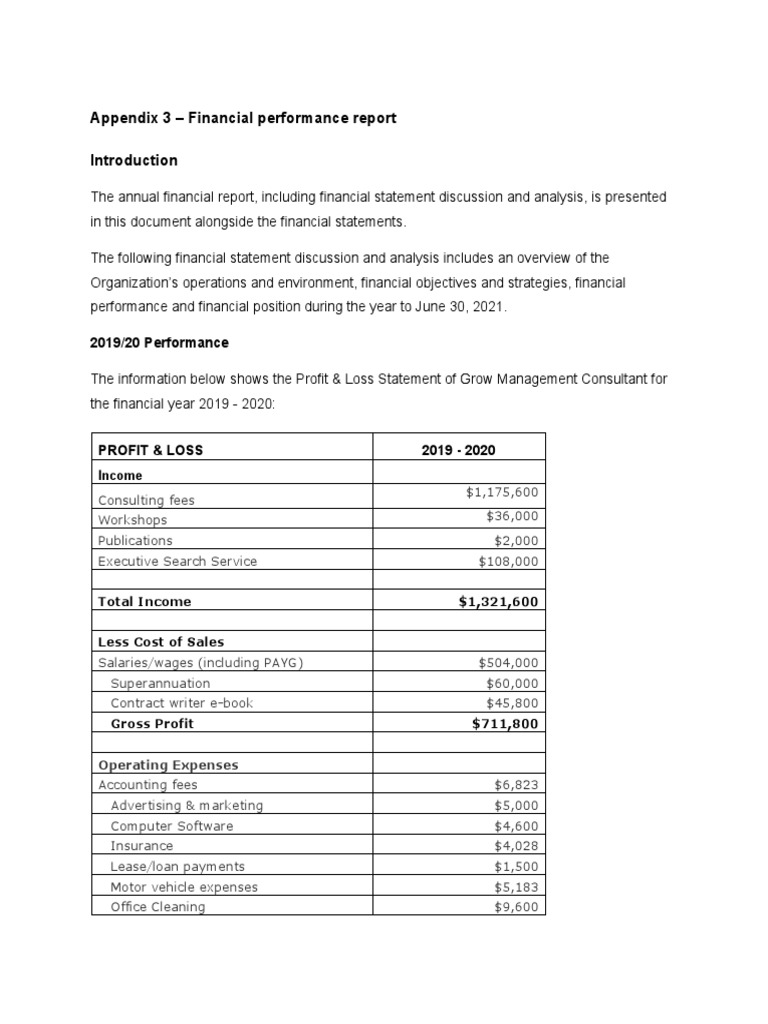 Financial Performance Analysis 2019-2020 | PDF | Revenue | Net Income