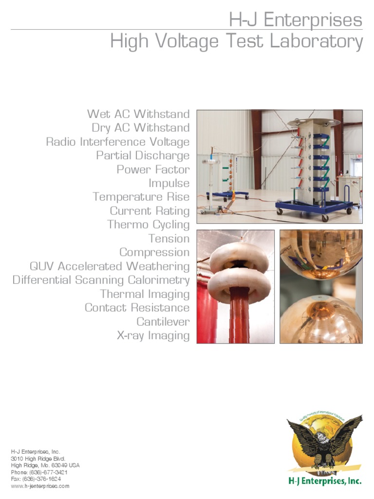 H-J Enterprises High Voltage Testing Lab | PDF | High Voltage ...