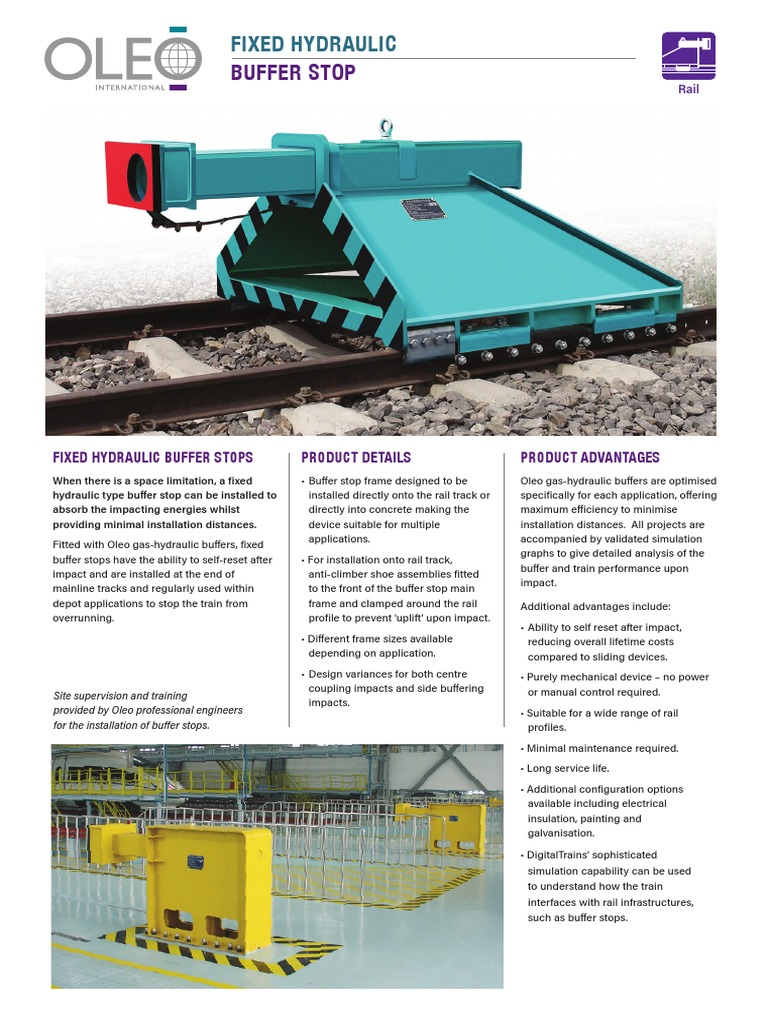 Fixed Hydraulic Buffer Stops for Railways | PDF | Rail Transport | Train