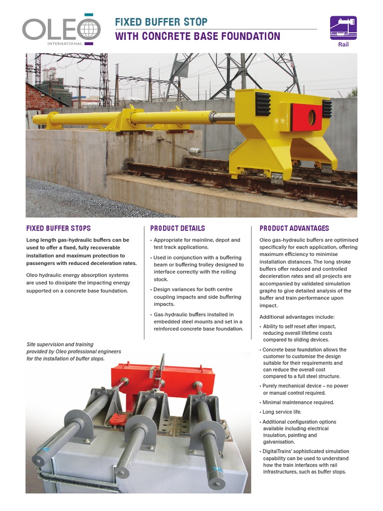 Fixed Buffer Stops for Rail Applications | PDF | Concrete | Rail Transport