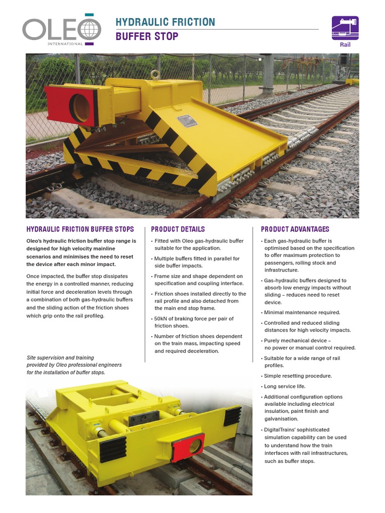 Oleo Buffer Stop Hydraulic Friction | PDF | Friction | Rail Transport