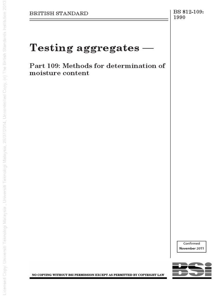BS 812-109 | PDF | Concrete | Construction Aggregate