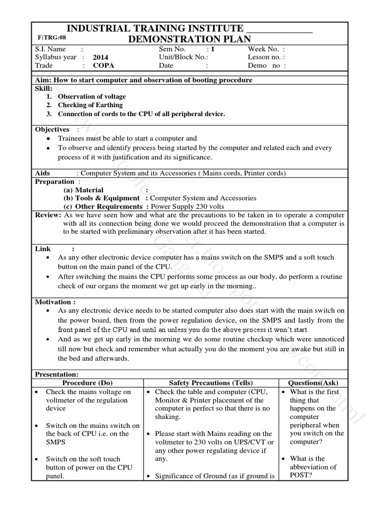 How To Start Computer and Observation of Booting Procedure ...