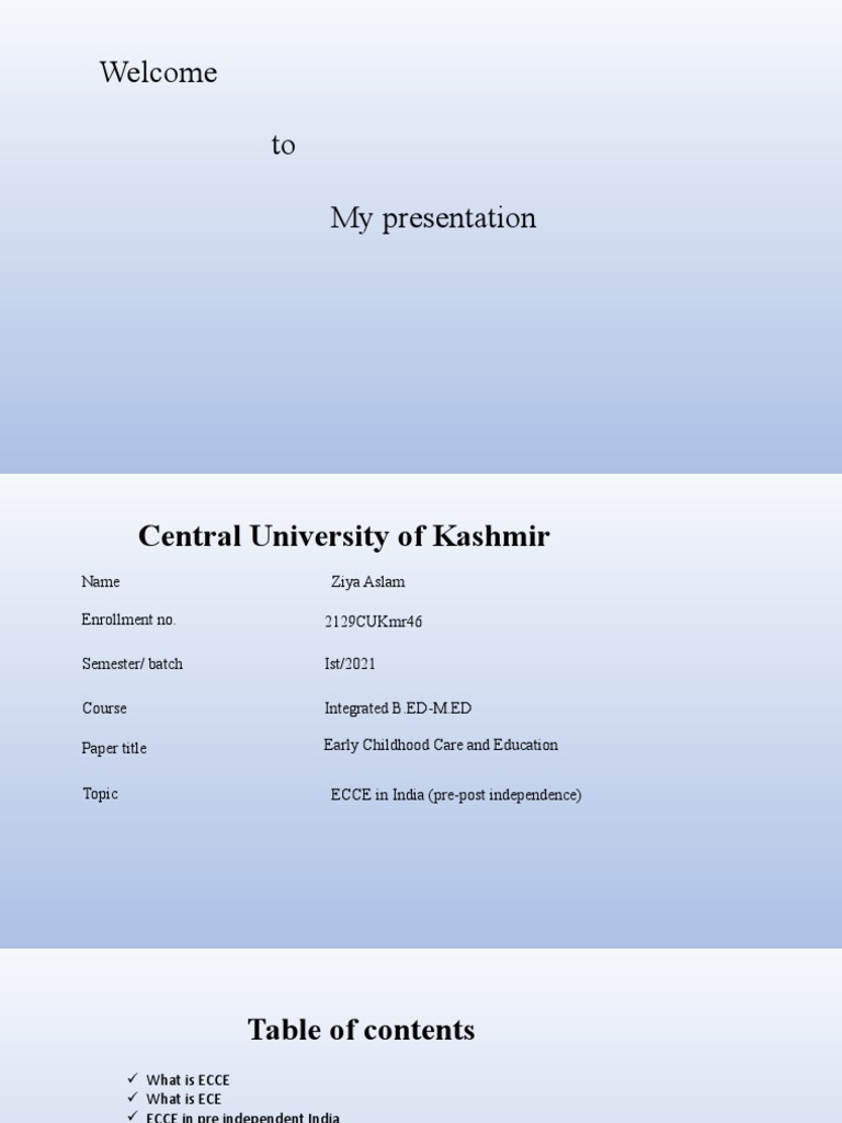 ECCE PPT Final | PDF | Early Childhood Education | Preschool