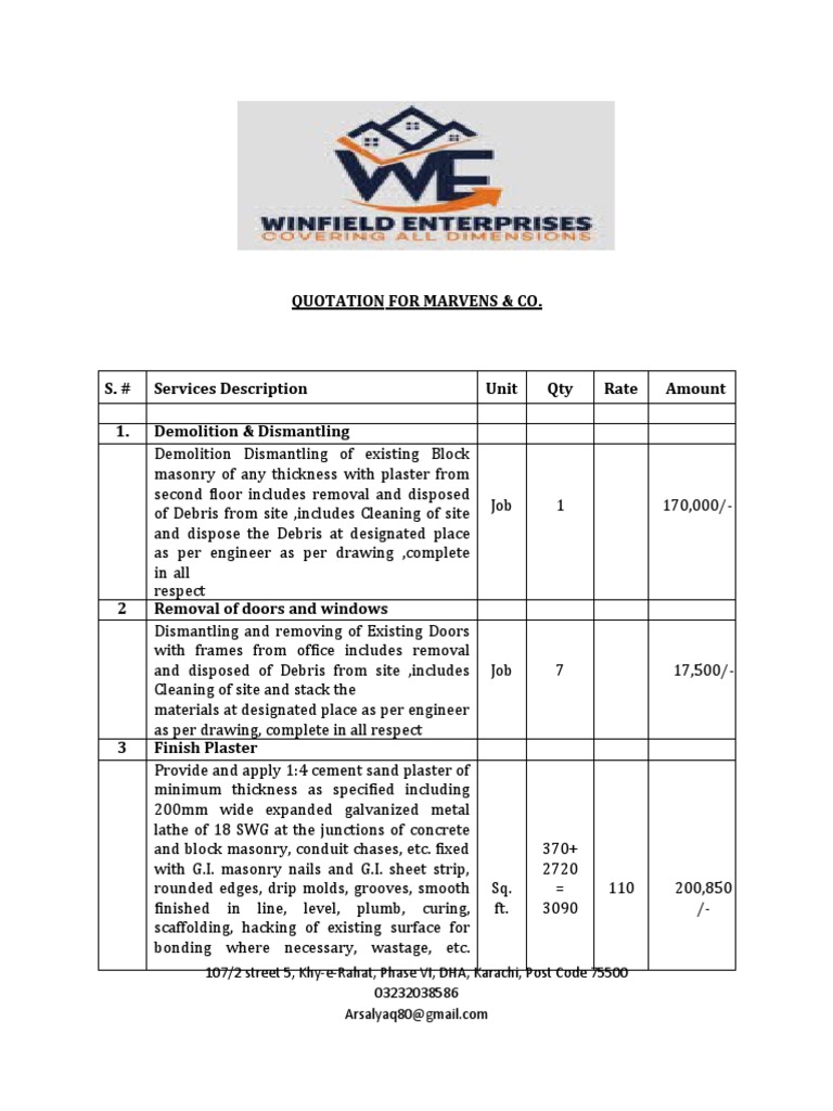 Quote With Gypsum Sent - Final | PDF | Flooring | Plaster