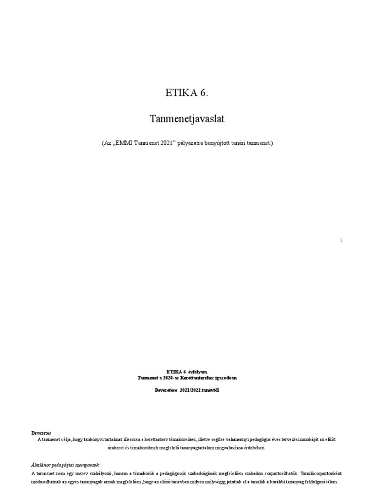 Etika - 6 o Tanmenet | PDF