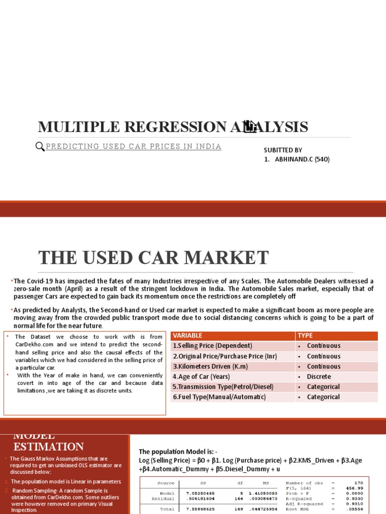 Multiple Regression Analysis Project | Download Free PDF | Regression Analysis | Heteroscedasticity