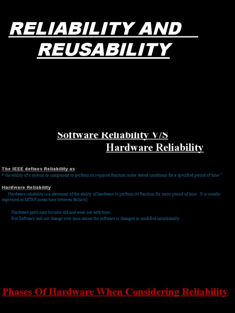 Reliability and Reusability | PDF | Reliability Engineering ...
