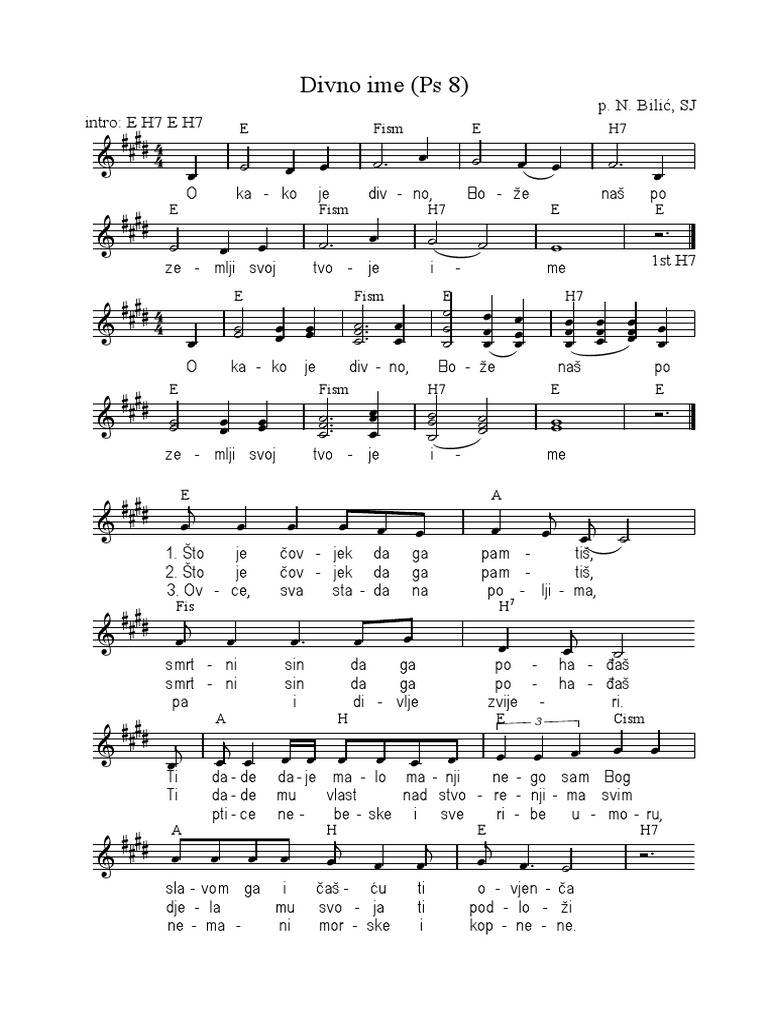 Divno Ime (Ps 8) | PDF