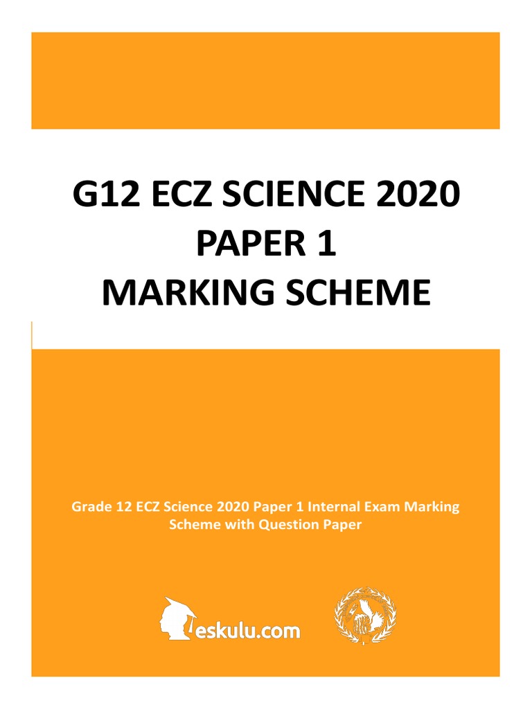 G12 Ecz Science 2020 Paper 1 Marking Scheme | PDF | Electromagnetic Spectrum | Radioactive Decay