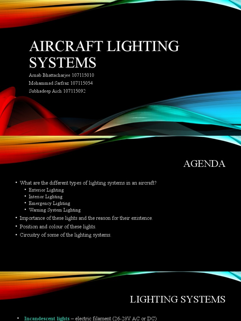 Aircraft Lighting Systems Presentation | PDF | Lighting | Equipment