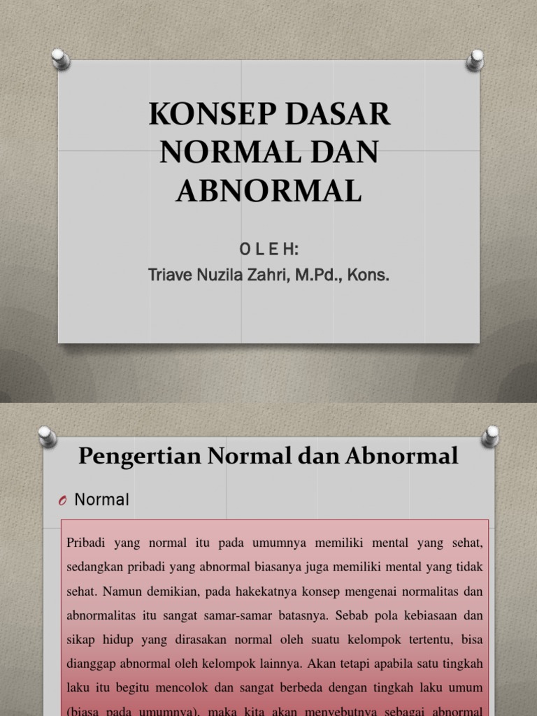Konsep Dasar Normal Dan Abnormal | PDF