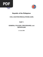 Philippine Civil Aviation Regulations (PCAR) - Part 1 Summary | PDF ...