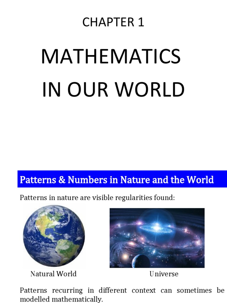 A - Chapter 1 Mathematics in Our World | PDF | Pattern