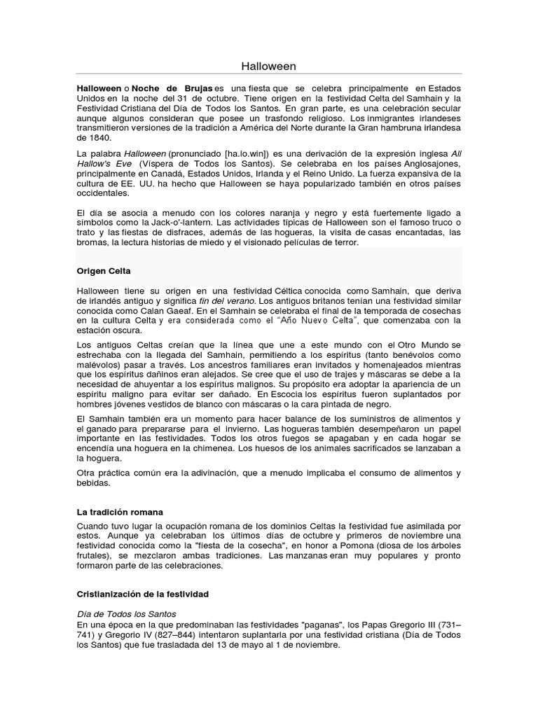Halloween | PDF | Víspera de Todos los Santos | Sobrenatural
