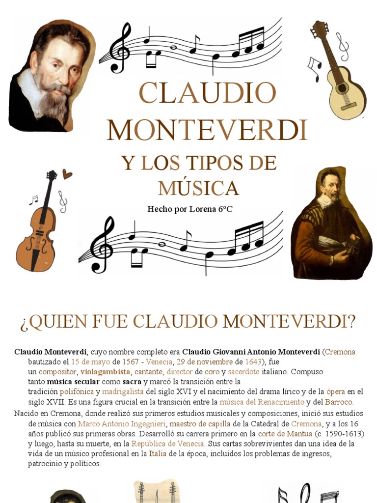 Claudio Monteverdi | PDF | Musica barroca | Música clásica