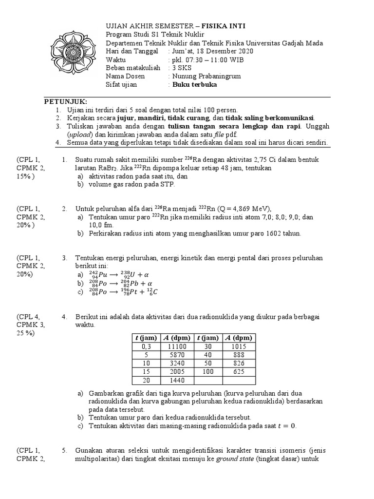 UAS-Fisika Inti-181220 | PDF