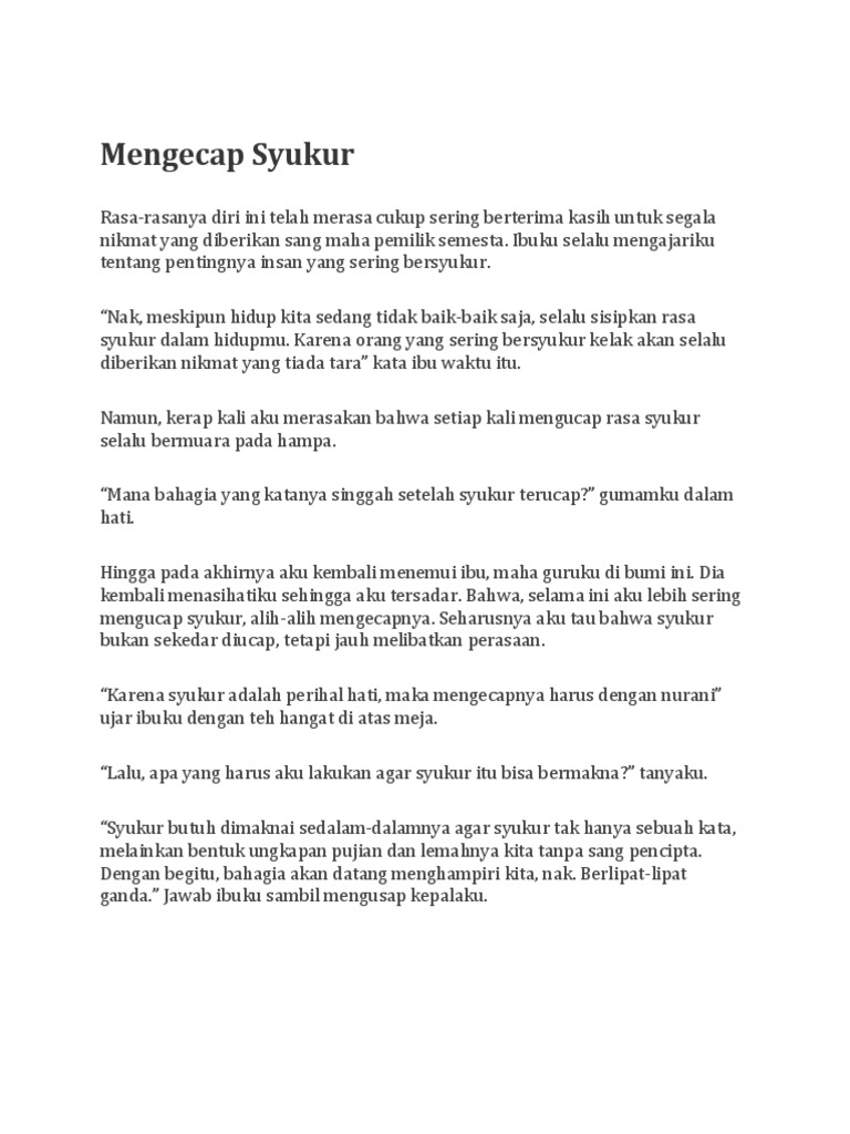 Mengucap dan Mengecap Syukur | PDF