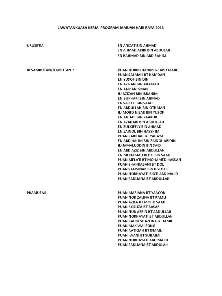 Jamuan Raya PPD Kuala Muda Yan | PDF