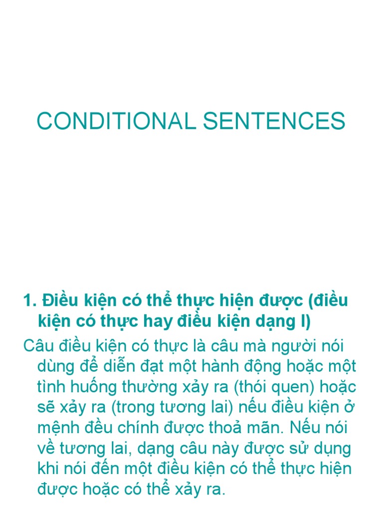 Conditional Sentence Forms - 7-1 | PDF