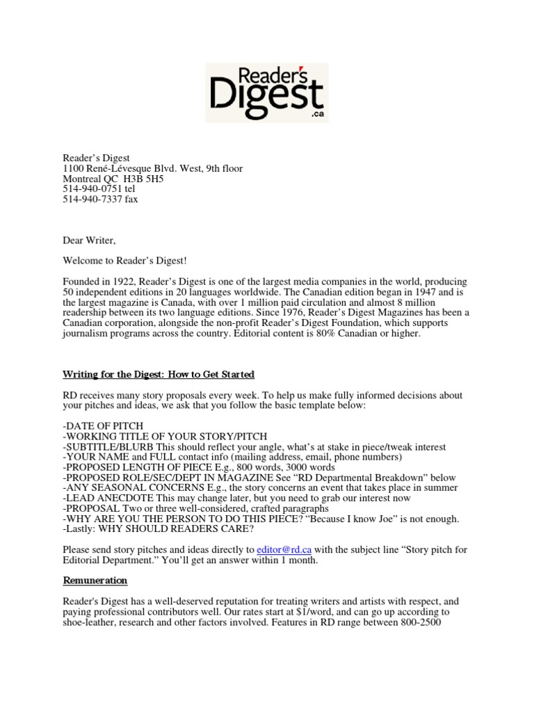 Writing For The Digest | PDF | Books | Magazines