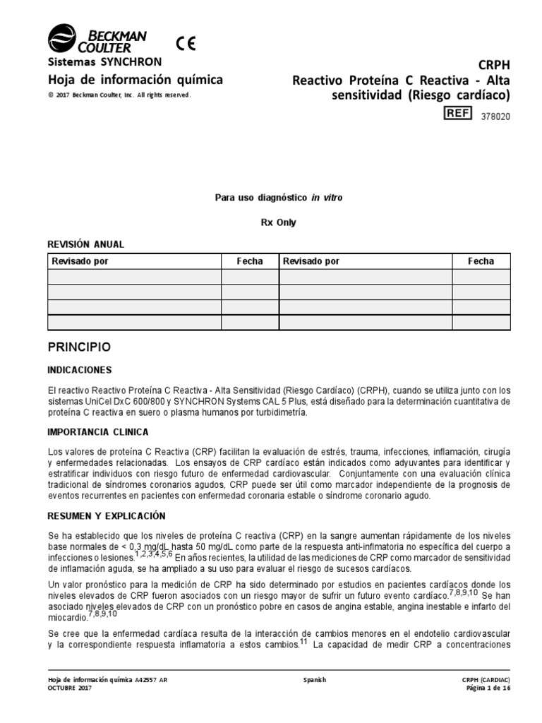Proteina C Reactiva | PDF | Proteína C-reactiva | Especialidades Medicas